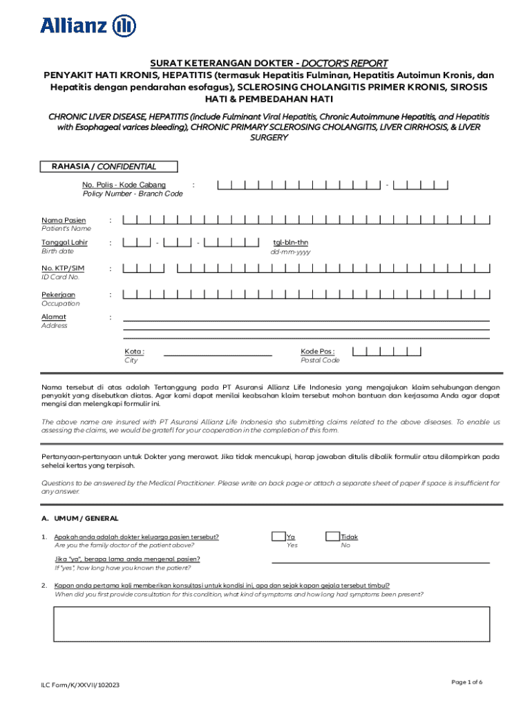 Fillable Online Surat Keterangan Dokter Penyakit Hati Kronis dan ...