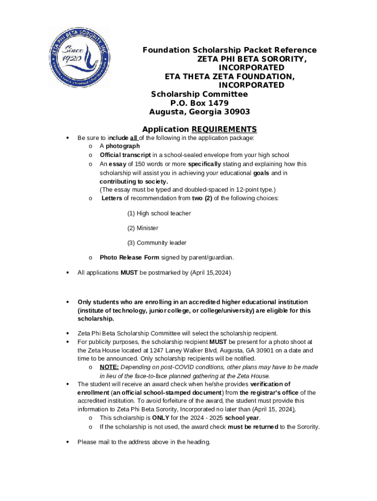Zeta Phi Beta Sorority, Incorporated Eta Theta ... Doc Template | pdfFiller
