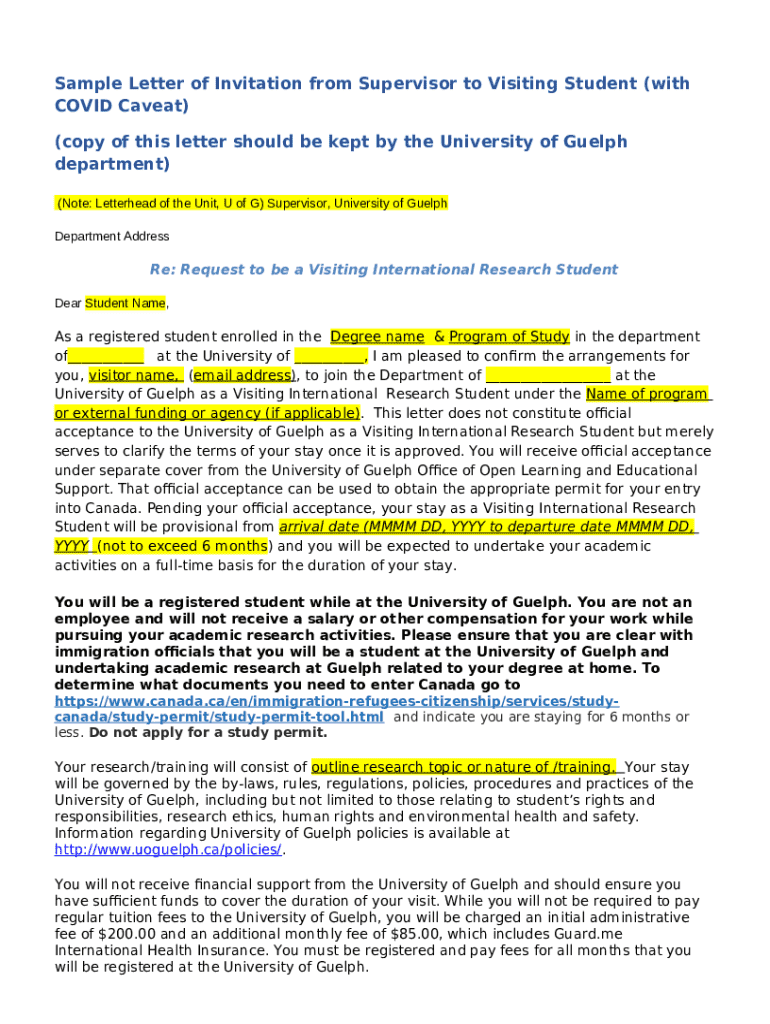 Sample of Departmental Invitation Letter Doc Template | pdfFiller