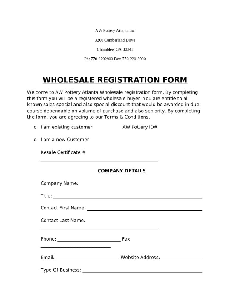 AW Pottery Atlanta, 3200 Cumberland Dr, Atlanta, GA Doc Template ...