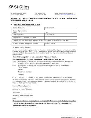Fillable Online Parental Permissions and Medical Consent Form Fax Email Print - pdfFiller