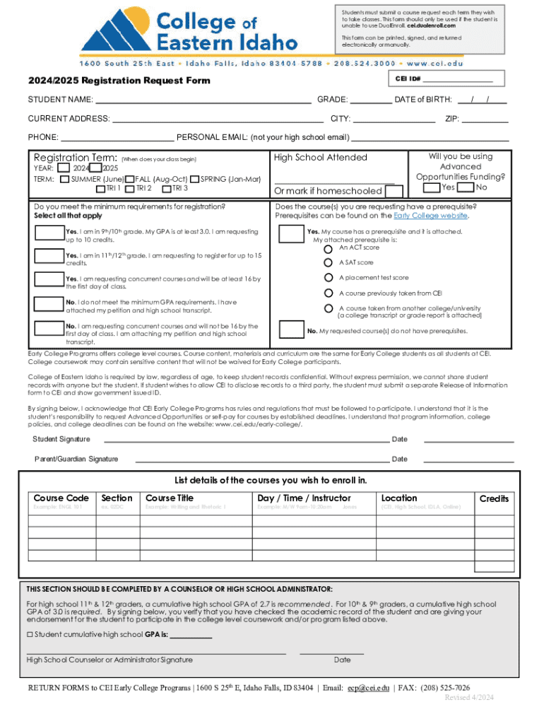 Fillable Online New Early College Students: Complete online admissions AND DualEnroll requests ...
