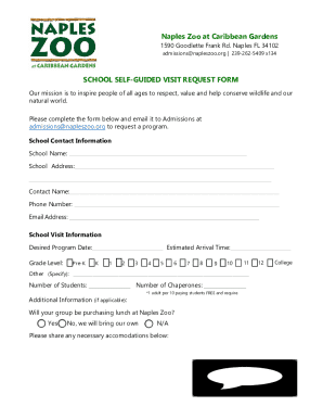 Fillable Online SCHOOL SELF-GUIDED VISIT REQUEST FORM Fax Email Print - pdfFiller