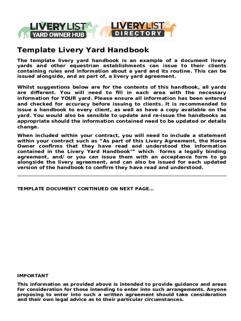 Template Livery Contract (Basic) Doc Template | pdfFiller