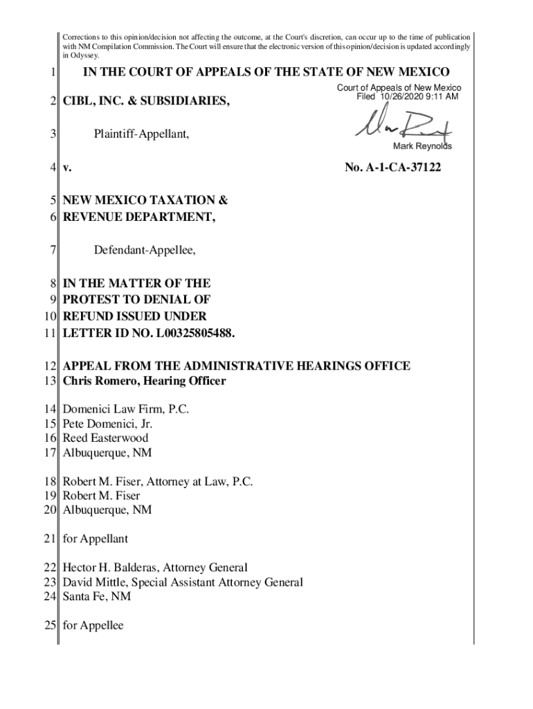 Fillable Online coa nmcourts When a Fed. Judge decision is reversed ...