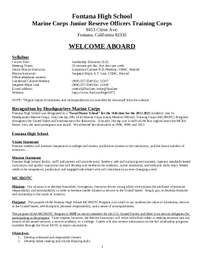 High honors for Fontana High School's Marine Corps ... Doc Template ...