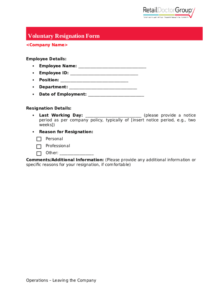 Employee Resignation - Fill Online, Printable, ... Doc Template | pdfFiller