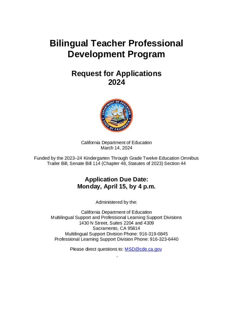 RFA-24. California Department of Education Request for Applications ...