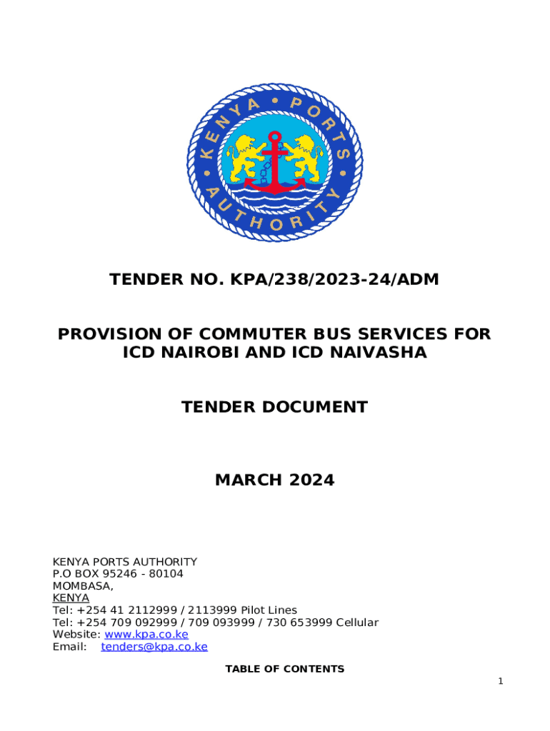 PROVISION OF COMMUTER BUS SERVICES FOR ICD NAIROBI AND ICD NAIVASHA Doc ...