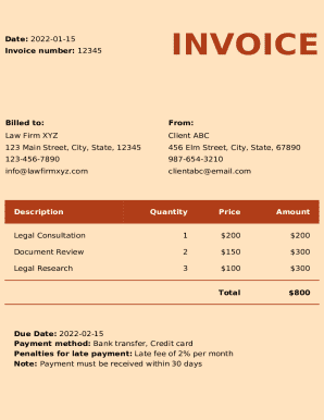 Attorney Invoice Template - Fill, Edit, Sign, Download & Print For Free ...