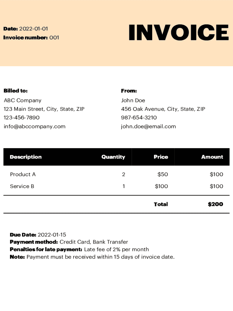 Blank Invoice Template - Fill, Edit, Sign, Download & Print For Free ...