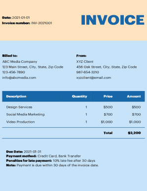 Media Invoice Template - Fill, Edit, Sign, Download & Print For Free ...