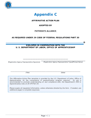 Affirmative Action Plan - Apprenticeship.gov - ceedar education ufl Doc Template | pdfFiller