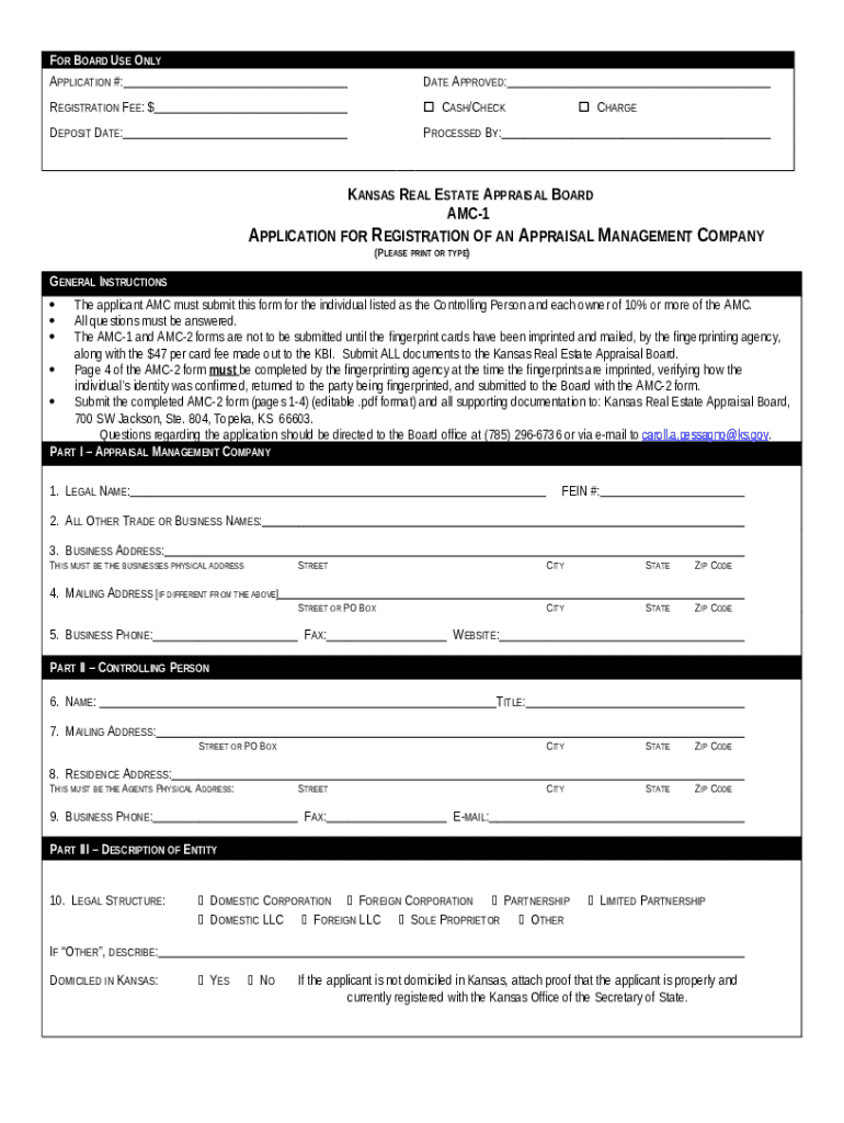 Application for Registering An AMC Doc Template | pdfFiller