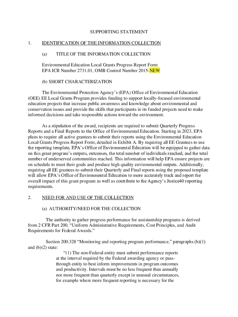 Fillable Online ICR SUPPORTING STATEMENT OUTLINE Fax Email Print - pdfFiller