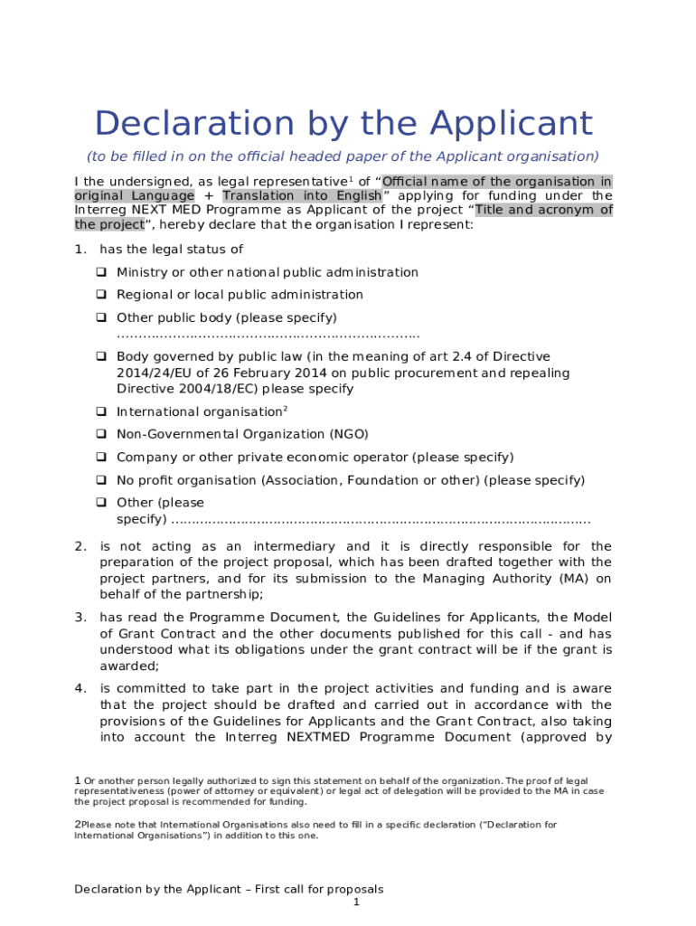 This declaration must be written on the official letterhead ... Doc ...