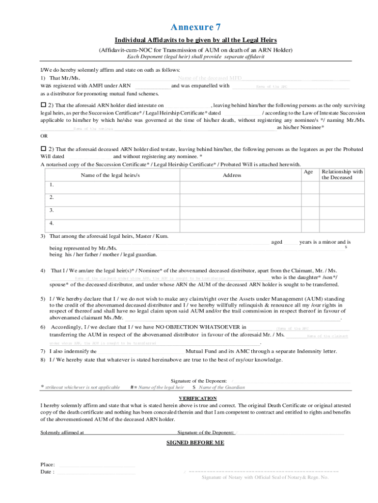 Fillable Online Affidavit for Transmission Fax Email Print - pdfFiller