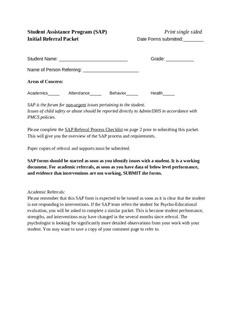 STUDENT CONCERN REFERRAL Doc Template | pdfFiller