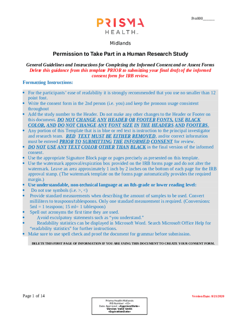 General Guidelines and Instructions for Completing the Ined Consent and or Assent s Delete this ...