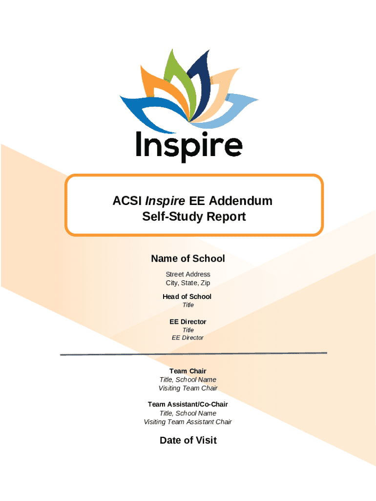 ACSI Inspire Self-Study Report SAMPLE Doc Template | pdfFiller