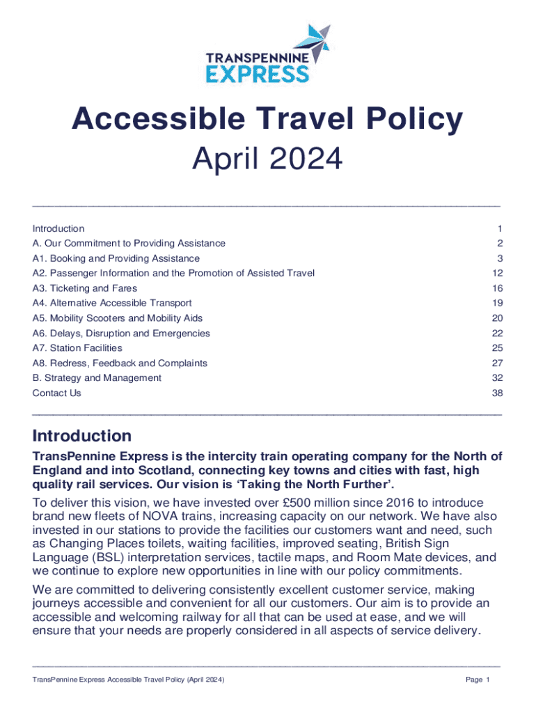 Fillable Online ACCESSIBLE TRAVEL POLICY Fax Email Print - pdfFiller