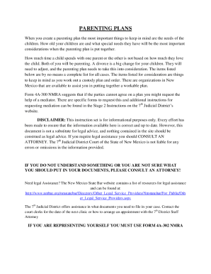 Fillable Online What Should Be Included in Your Parenting Time Plan ...