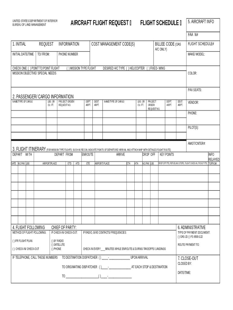 Appendix 4 - Flight Request Doc Template | pdfFiller