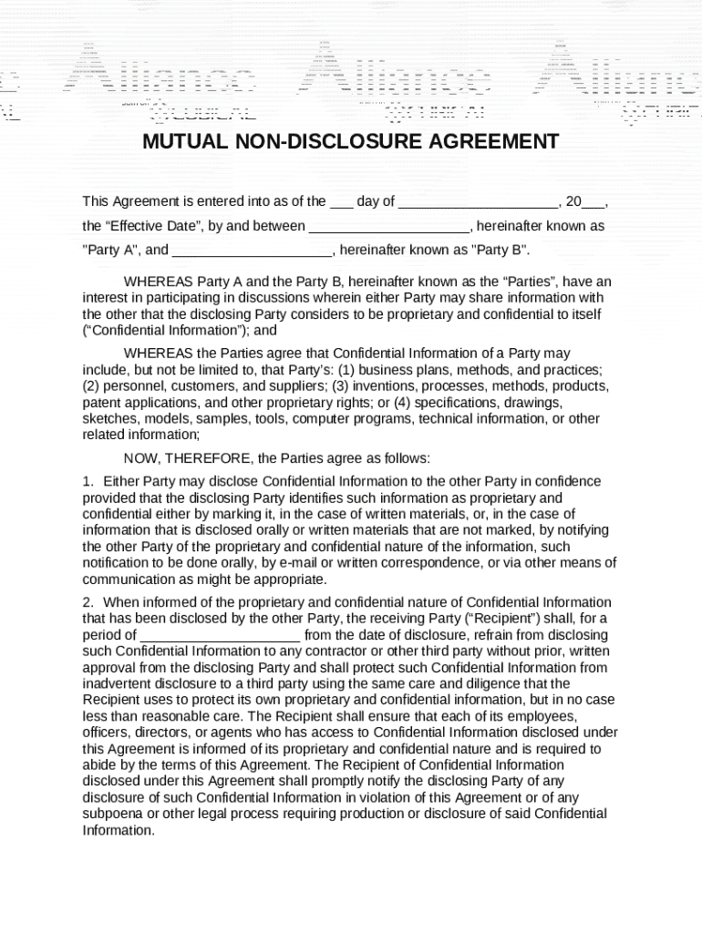 View NDA proposal template Doc Template | pdfFiller