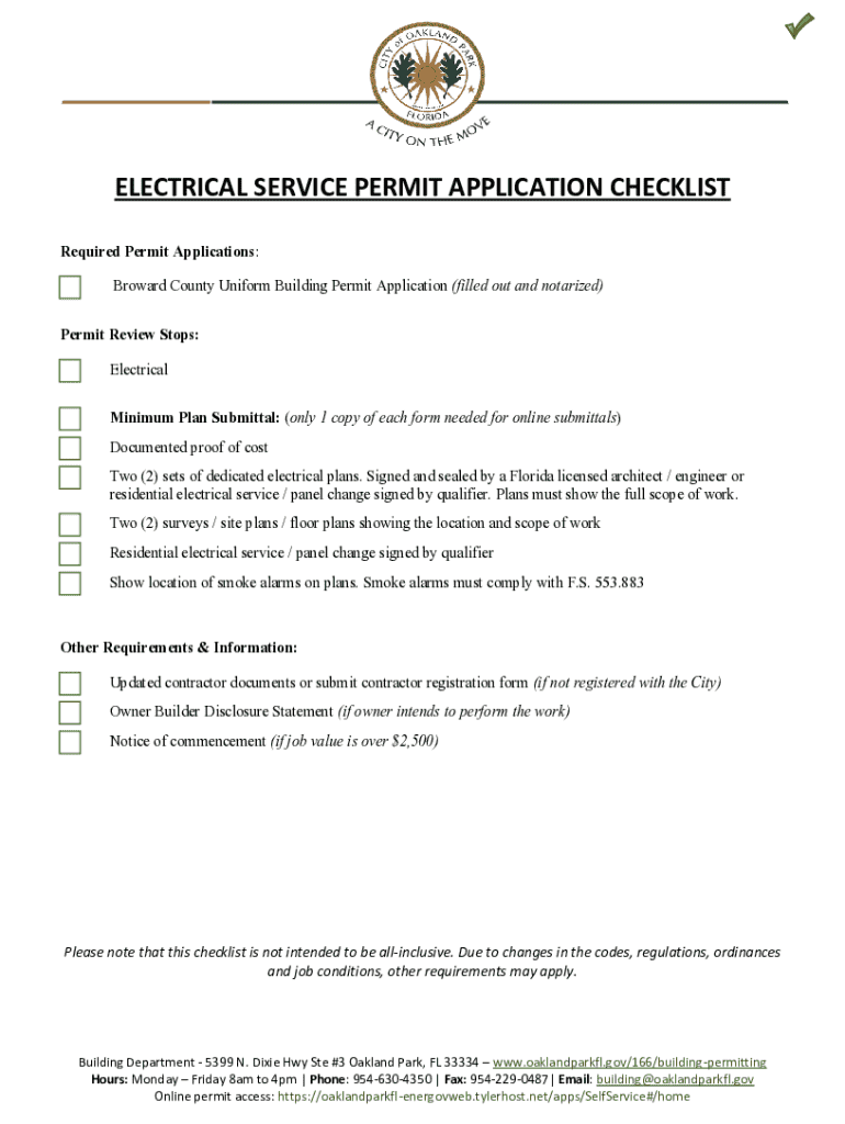 Fillable Online Electrical Service Packet Fax Email Print - pdfFiller
