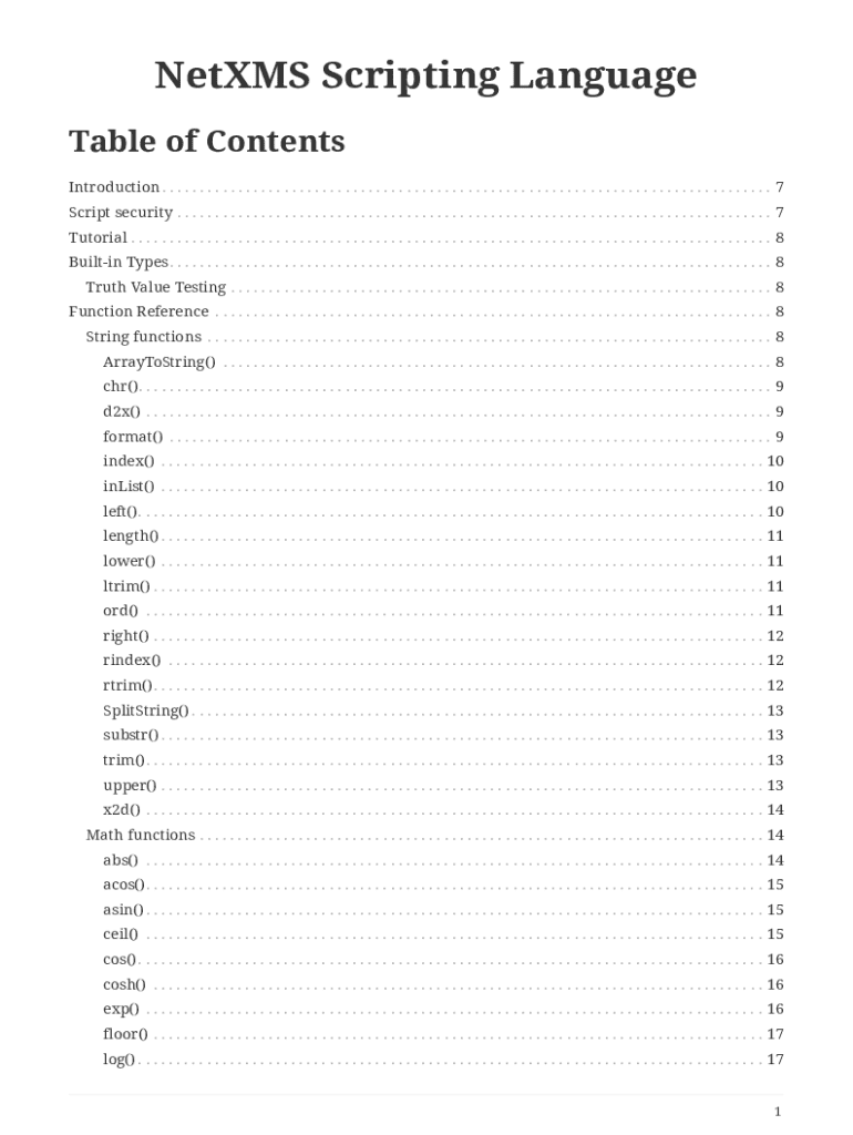 Fillable Online Netxms Scripting Language Fax Email Print Pdffiller