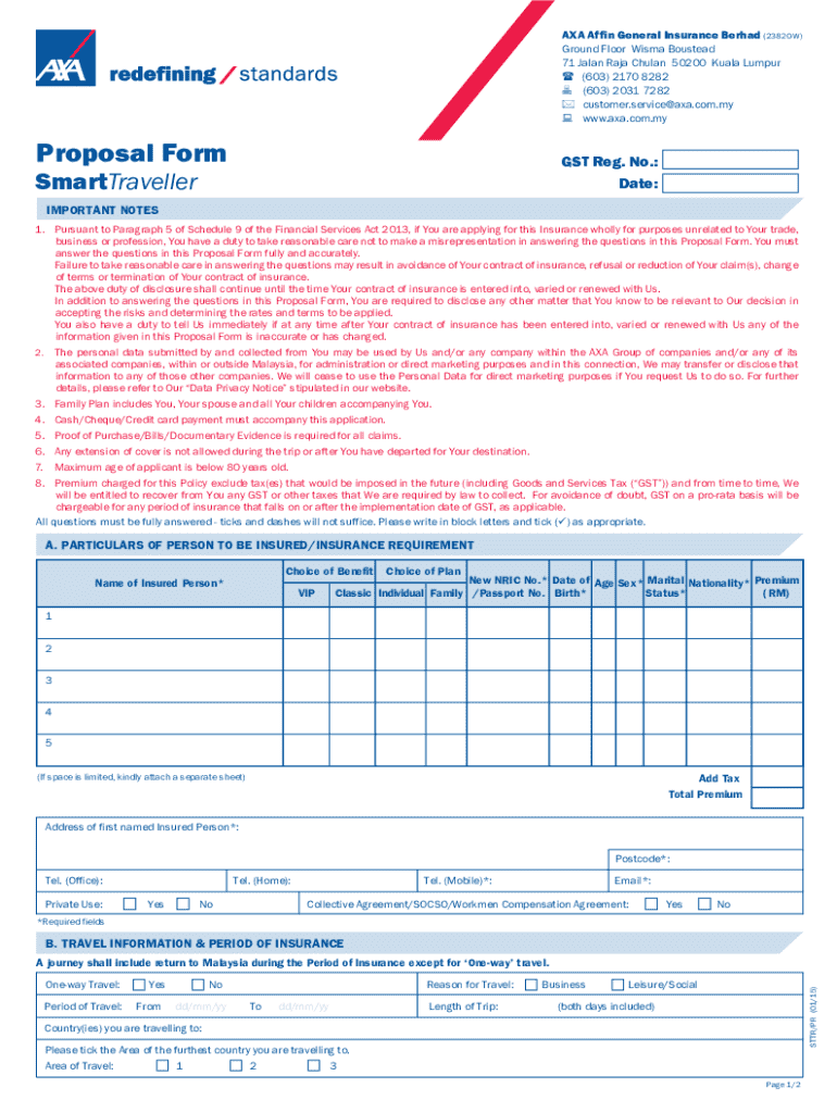 Fillable Online Proposal Form - Hospital Amp Surgical Insurance V3 ...