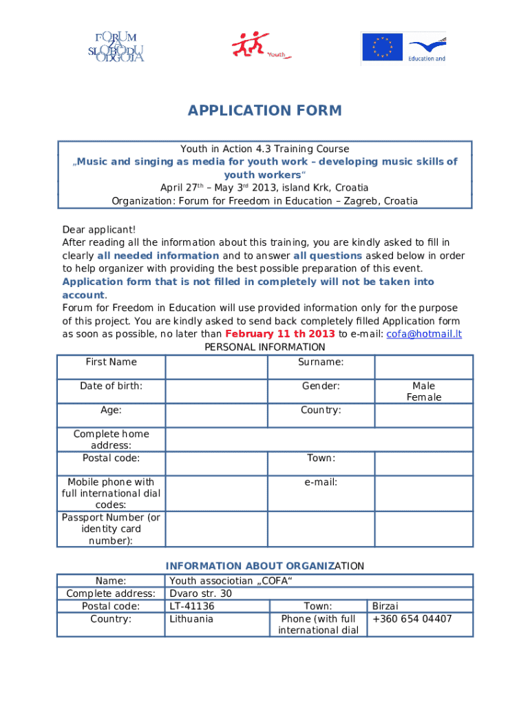 application - COFA Doc Template | pdfFiller