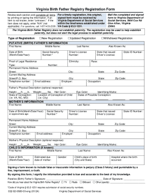 Fillable Online The Basics Of The Virginia Birth Father Registry Fax ...