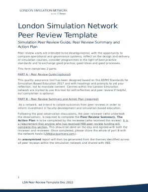 London Simulation Network Peer Review Template Doc Template | pdfFiller
