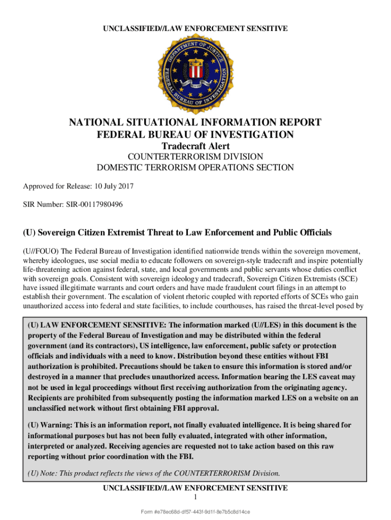 Fillable Online Federal Bureau of Investigation Department of Homeland ...