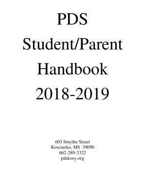 Fillable Online Parent Handbook Table of Contents Introduction ... Fax ...