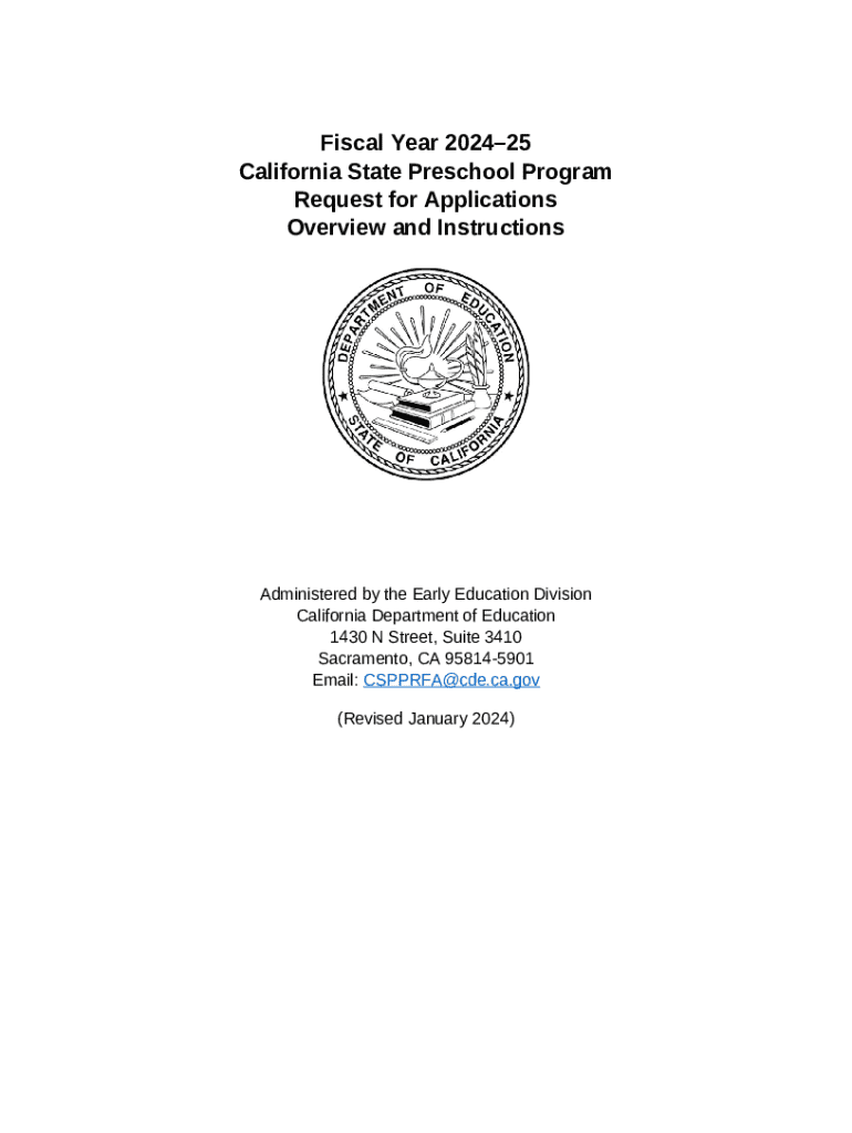 California State Preschool Program Request for Applications Doc ...
