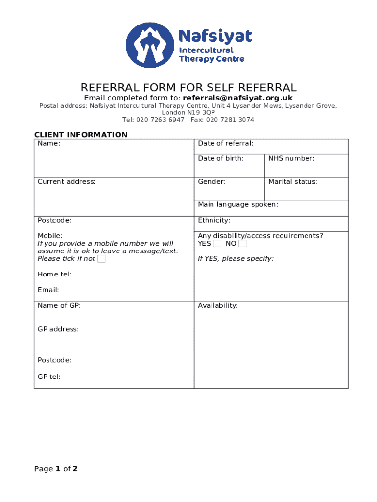 Haringey, Islington & Enfield Referral Doc Template | pdfFiller