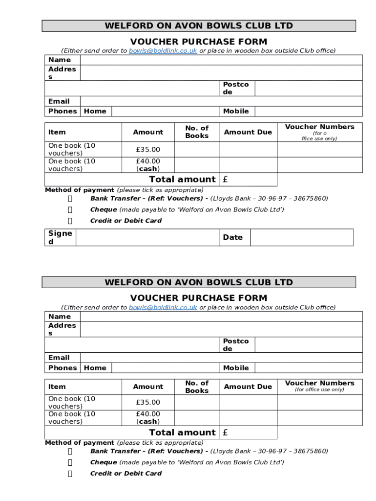 Voucher Purchase Doc Template | pdfFiller