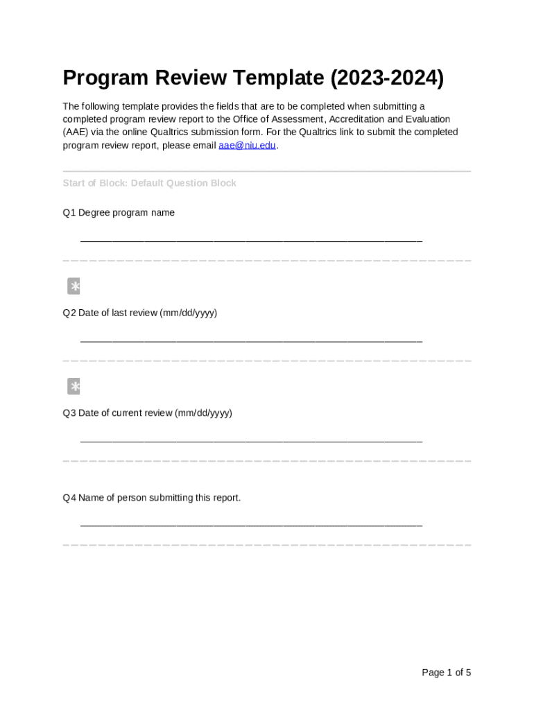Program Review User's Manual Section I: Program Data Doc Template | pdfFiller