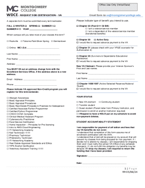 Fillable Online Veteran Semester Certification Request Form Fax Email Print - pdfFiller