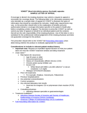 VOW-PM-USA-0098 VOWST Sample of ... Doc Template | pdfFiller