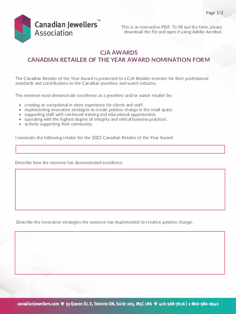 Fillable Online CJA-Retailer-of-the-Year-Nomination-Form-2023.pdf Fax ...