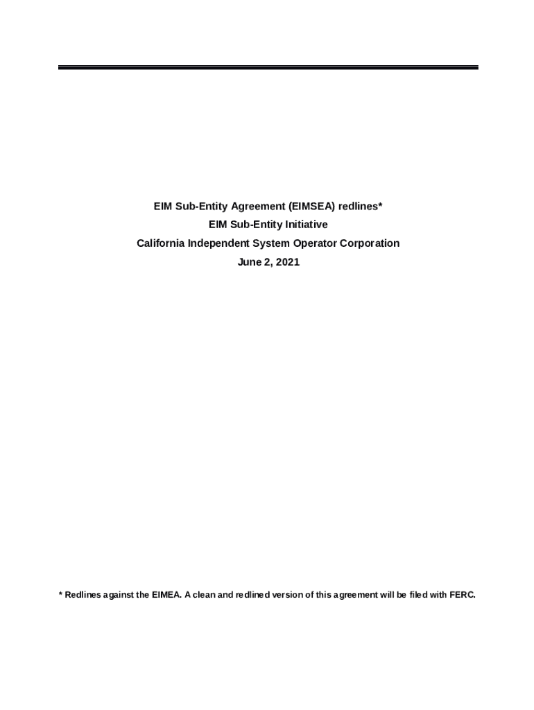 ENTITY AGREEMENT EIM SUB Doc Template | pdfFiller