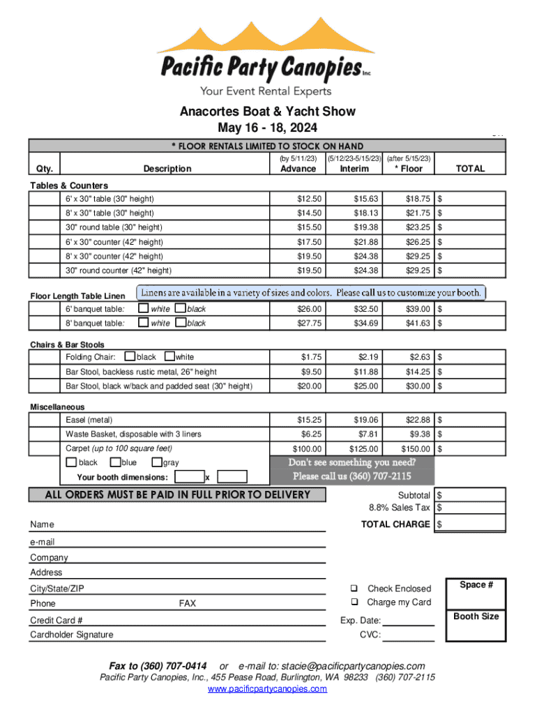 Fillable Online Anacortes Yacht Charters - San Juan Islands Yacht ...