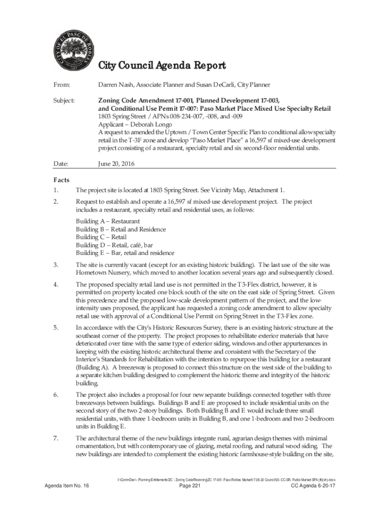 Fillable Online Darren Nash, Associate Planner and Susan DeCarli, City Planner Fax Email Print ...