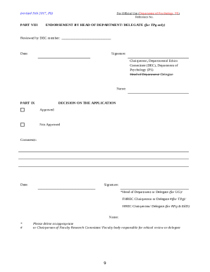 Human Research Ethics Checklist for Student Application Doc Template | pdfFiller