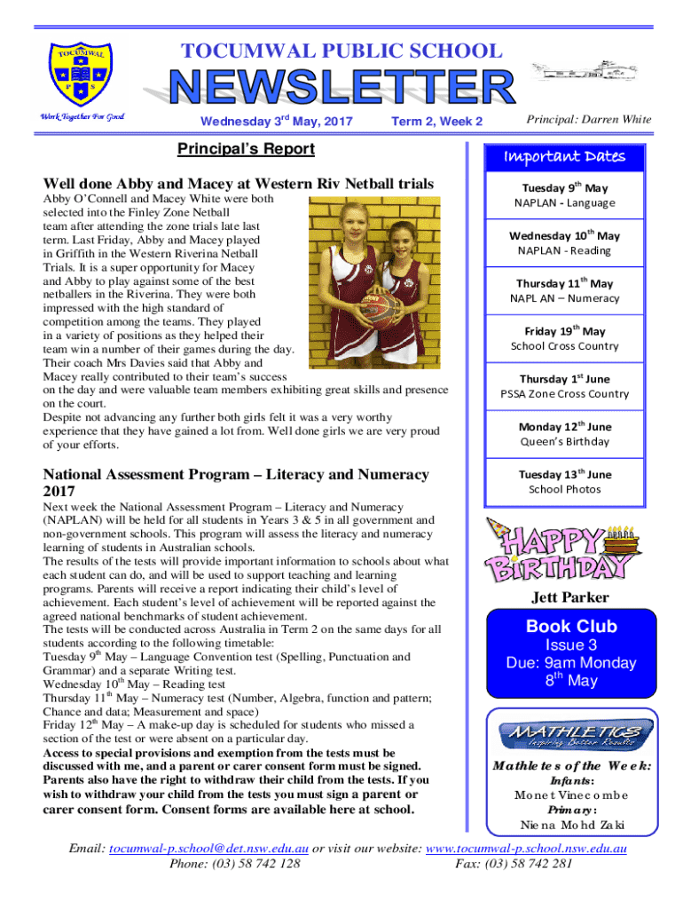 Fillable Online Well done Abby and Macey at Western Riv Netball trials ...