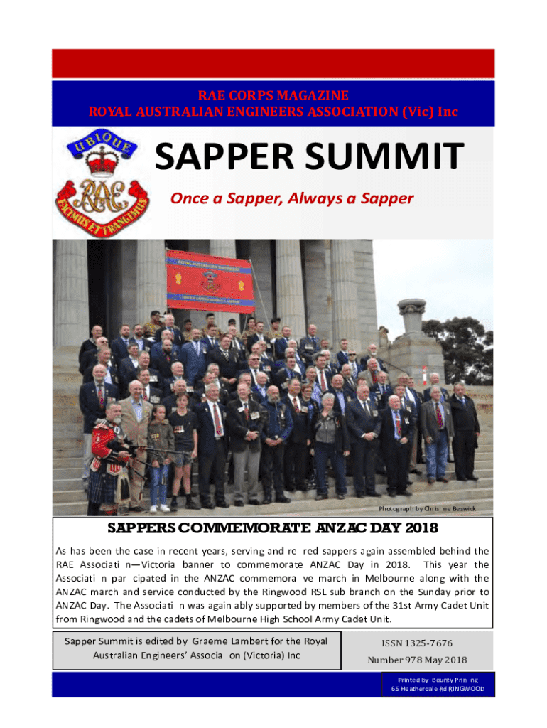 Fillable Online sapper - Royal Australian Engineers Association of ...