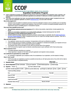 Fillable Online GET CERTIFIED ORGANIC BY CCOF Fax Email Print - pdfFiller